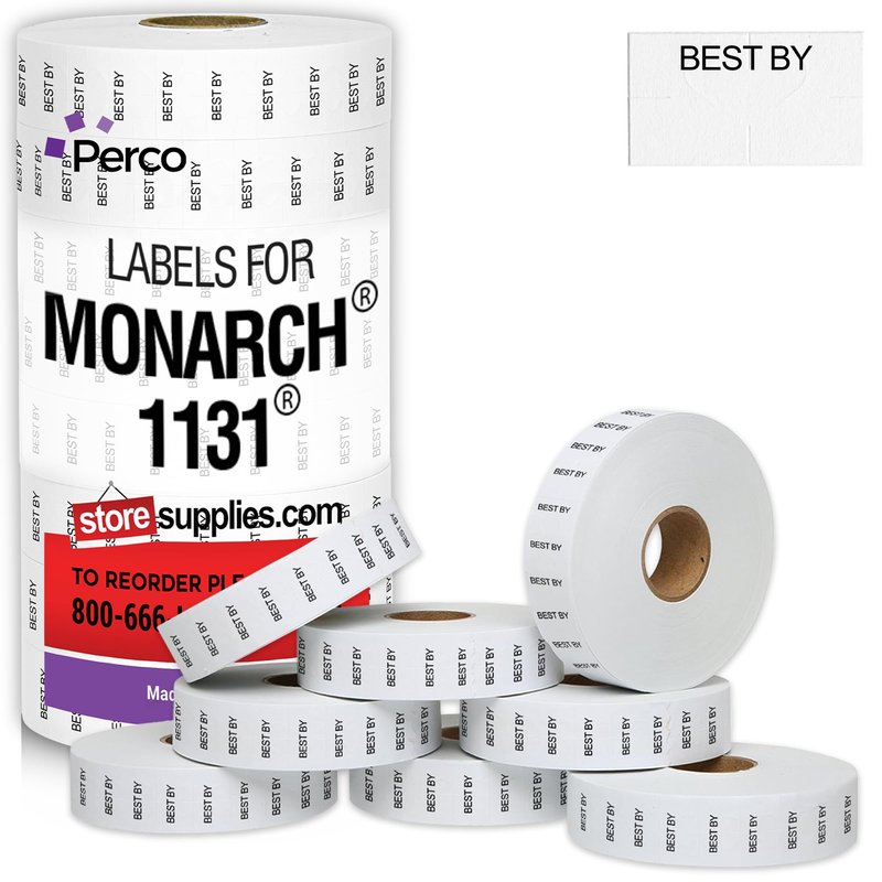 Perco Best by Labels for Monarch 1131 Price Gun - 8 Rolls, 20,000 ...