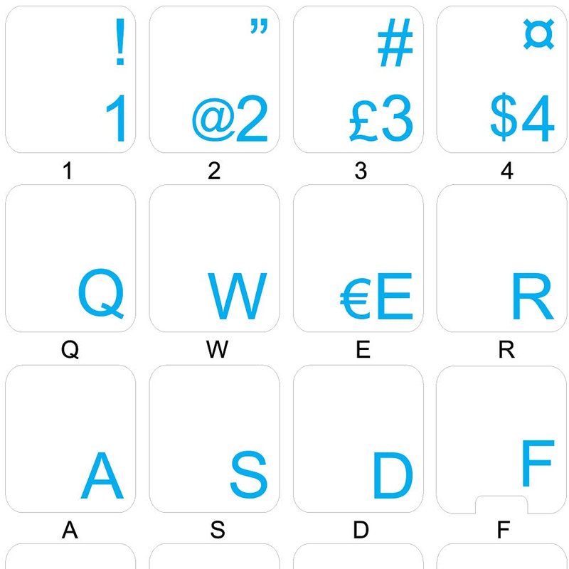 4Keyboard Swedish - Finnish Keyboard Labels Layout with Blue Lettering ...