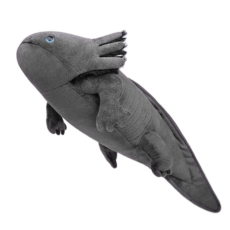 FRANKIEZHOU Realistic Axolotl Plush Toy-Grey, 19”Long, Lifelike Axolotl ...