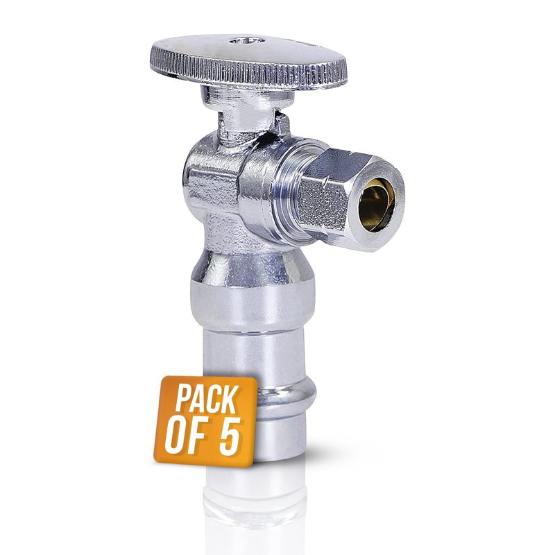 Press-fit valve | 1/2" abs x 3/8" OD | Water shutoff slide valve | Turn ...