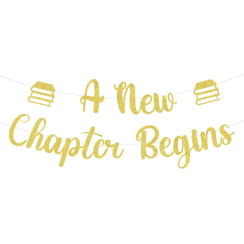 A New Chapter Begins Banner, Book Themed Baby Shower Decorations ...