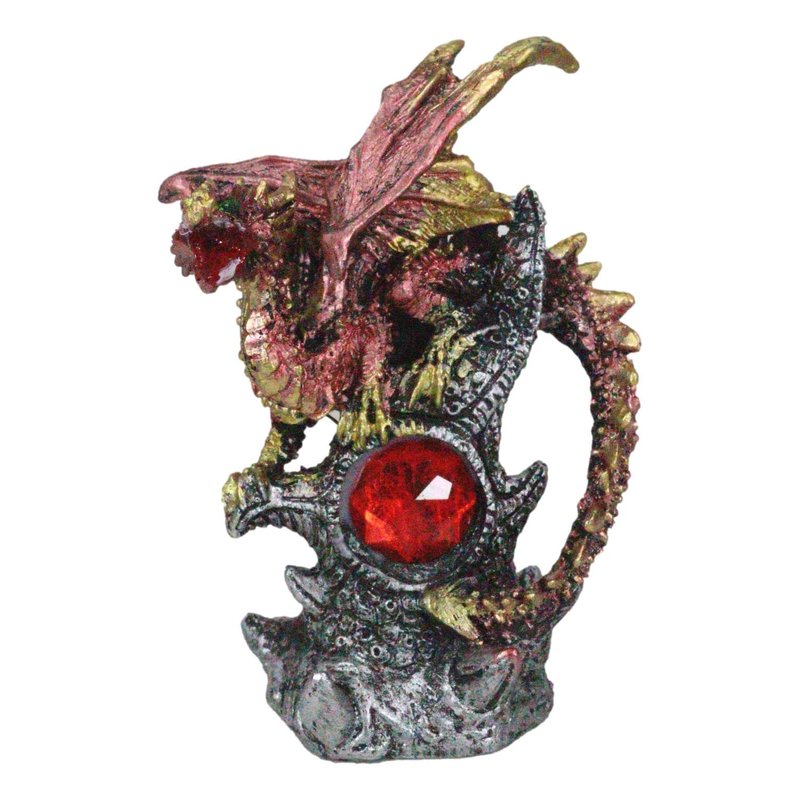 Ebros Gift Red Ember Fire Dragon Guarding Tree of Life with Red Crystal ...