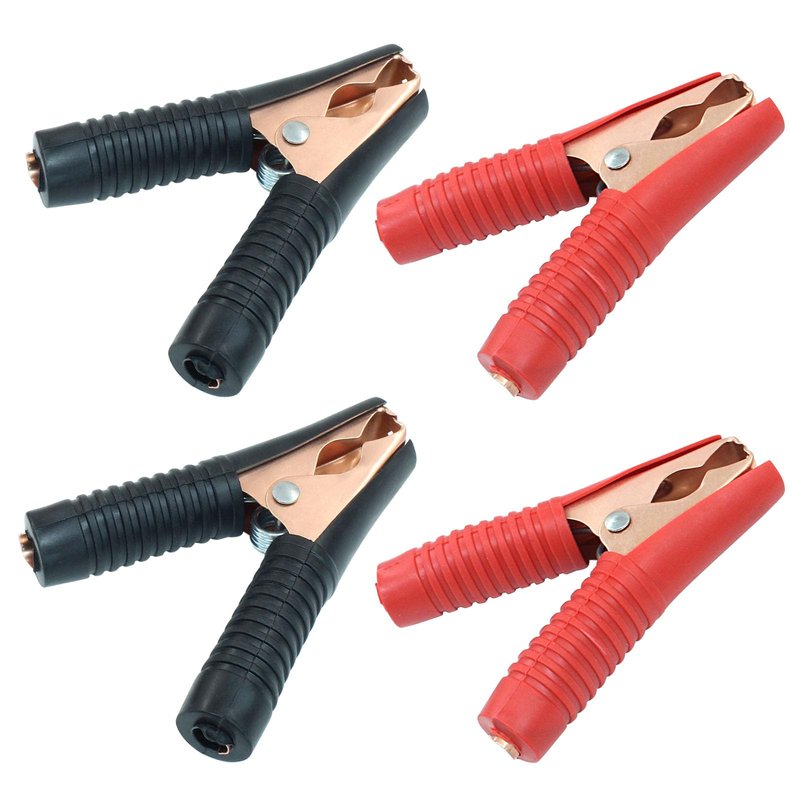 Bonsicoky 4 Pack 100A Insulated Alligator Clips - Metal Spring Loaded ...