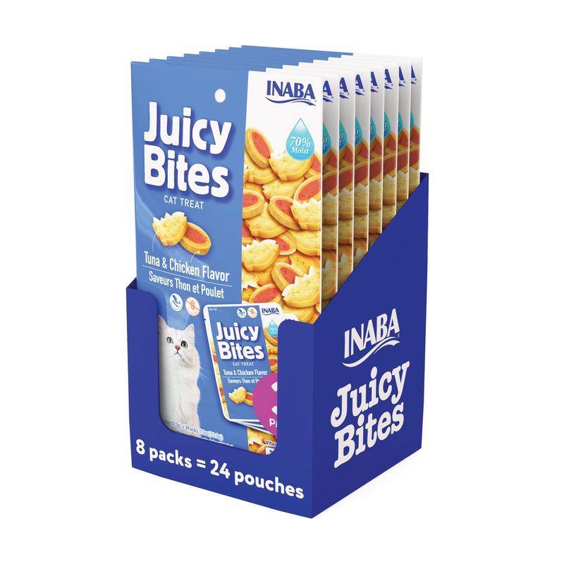 INABA Juicy Bites Grain-Free, Soft/Moist/Chewy Cat Treats, 0.4 oz per ...