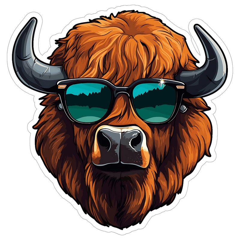 Bison Sticker 4 Inch American Bison Buffalo Herbivore Wildlife ...