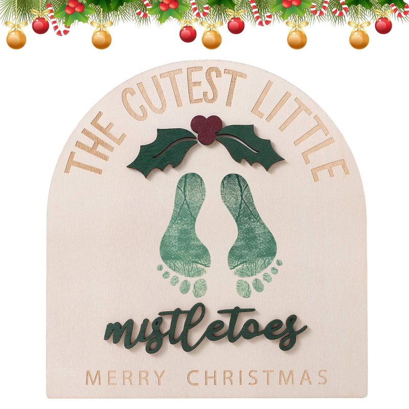 Christmas Footprint Sign, DIY Baby's First 2024 Announcement Sign ...