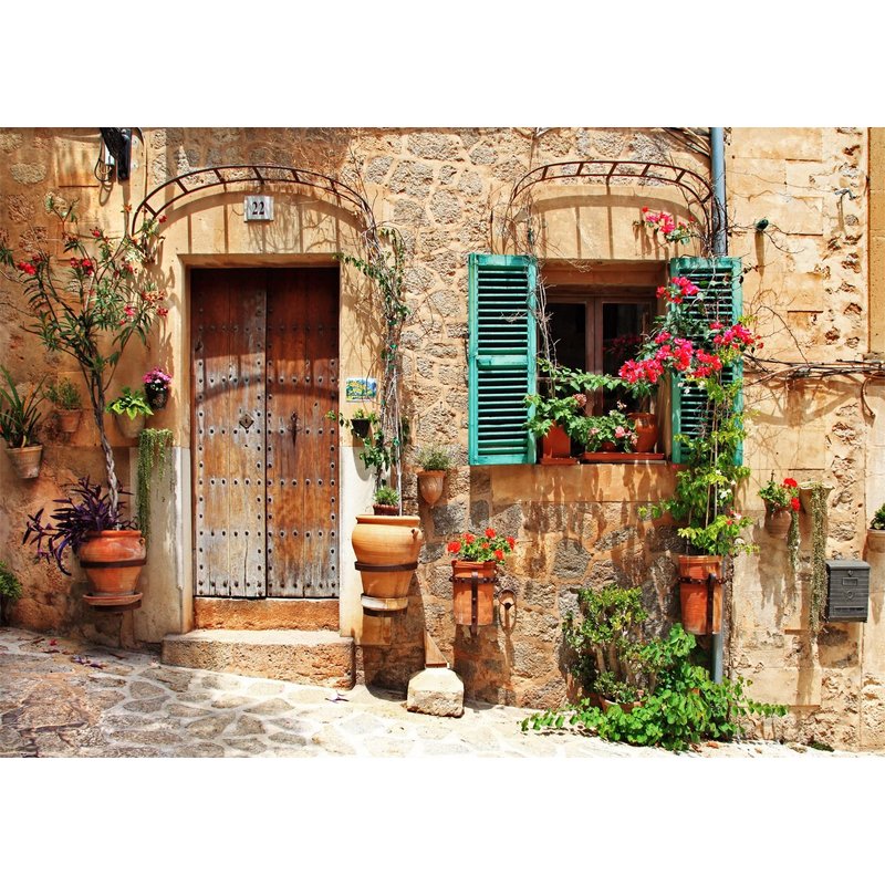 Loccor 5x3ft Fabric Italy Street Backdrop Tuscany Medieval Town Street ...